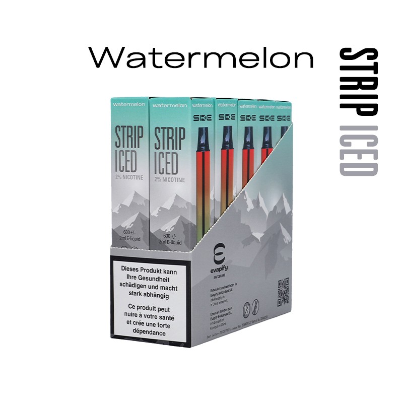 Evapify - Pack de 10 x Strip Iced Watermelon Puffs